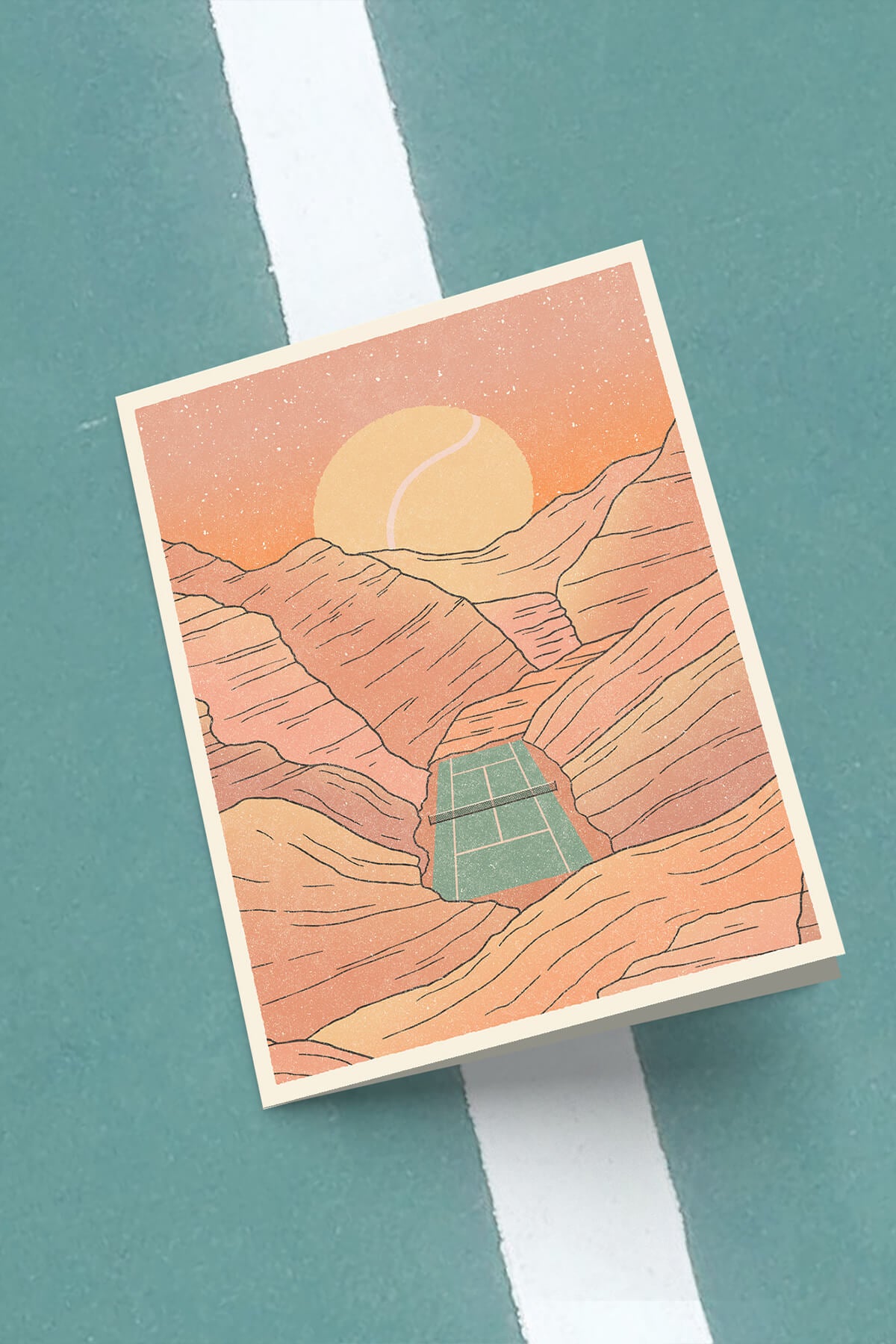 "Fault Lines" Card - Tennis Lines Card – Ace The Moon